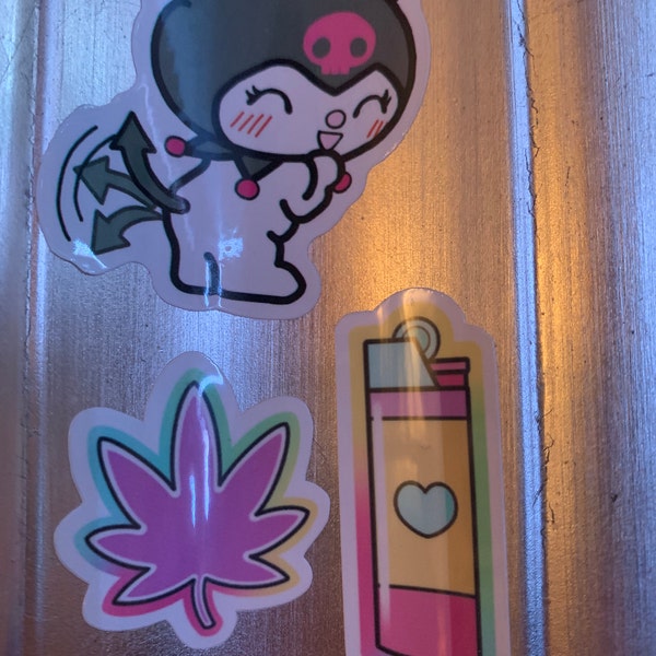 420 Medical Magic Girl Sticker Pack Marijuana Stickers Cute Weed ...