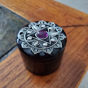 Mini Amethyst Triple Moon Grinder Aluminium Herb Tobacco | Etsy