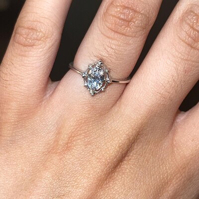 14k Solid Gold Open Link Ring Chain Wedding Ring Women Minimalist Pave ...