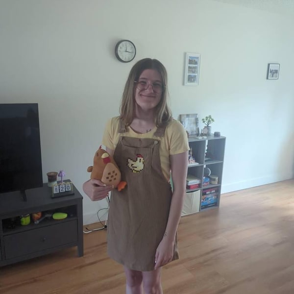 Chicken Stardew Valley Floral Overalls Pants / Embroidery Overalls ...