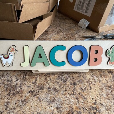 Rainbow Name Puzzle Gift for 1st 2nd 3rd Birthday Baby First Easter ...