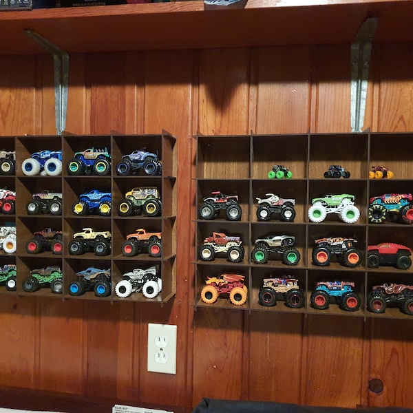 OLD BLACK Monster Trucksdisplay Shelf,monster Truck Display Case|wall ...