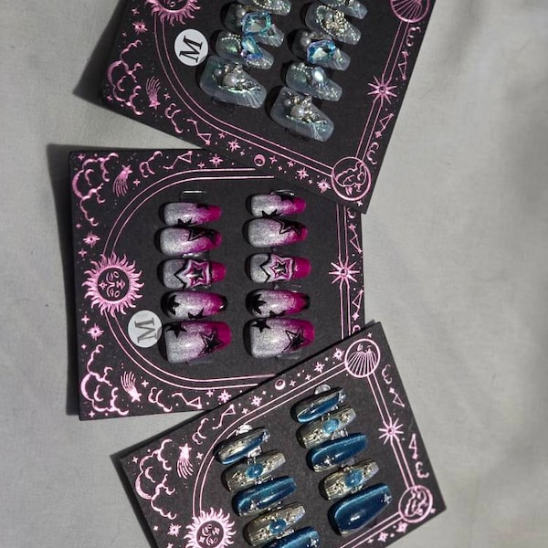 Arcane Jinx Powder Inspired Press on Nails Handmade Gelx Anime League ...