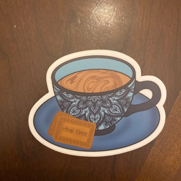 Chai Time Sticker | Desi Sticker | Indian Food Chai Coffee Biscuit ...