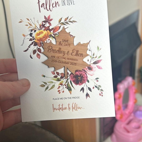 Fall Save the Date Magnet With Cards, Wedding Maple Leaf Save-the-dates ...