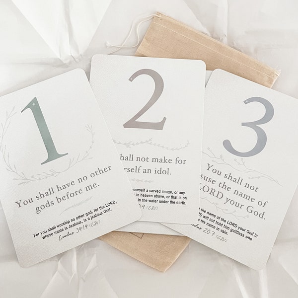 10 Commandment Memorization Cards - 10 Commandment Cards Memory Cards ...