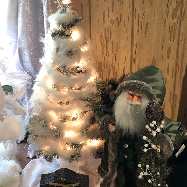 Soft Faux Fur Tree Skirt, Thick Round Shaggy, White, Pink, Purple ...