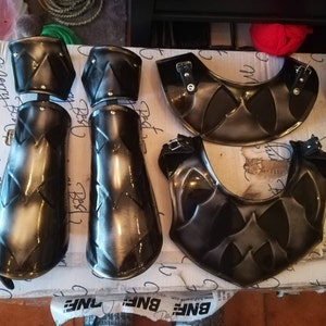 Blackened Steel Pair of Bracers, Dwarven Armor for Arm Protection ...