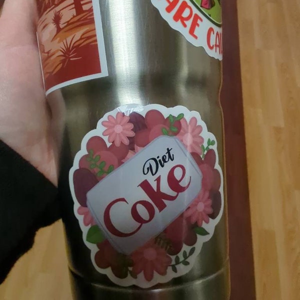 Diet Coke Floral Sticker - Etsy