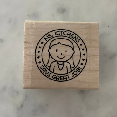 Personalized Female Teacher Rubber Stamp, Custom Teacher Stamp ...