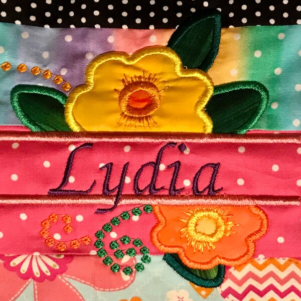 Applique Split Flower Monogram Machine Embroidery Instant Download ...
