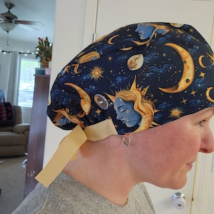 Anatomy Scrub Cap for Women, Uterus Surgical Caps, Ponytail Scrub Hat ...