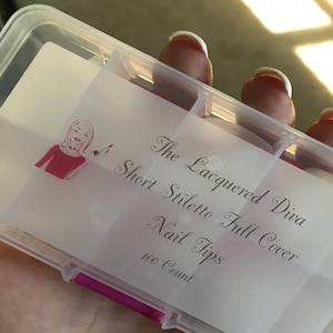 Short stiletto full cover nail tips 100 count | Etsy