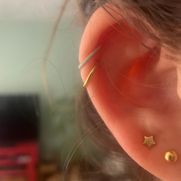 Earrings Rings Double Open Stack Nose Ring CZ 316L Surgical Steel Nose ...