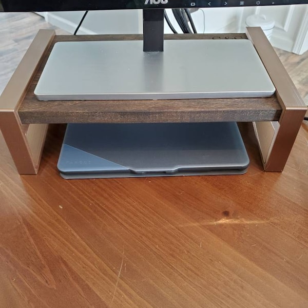 Minimalistic Wooden Monitor Stand, Computer Stand, Monitor Stand, Desk ...