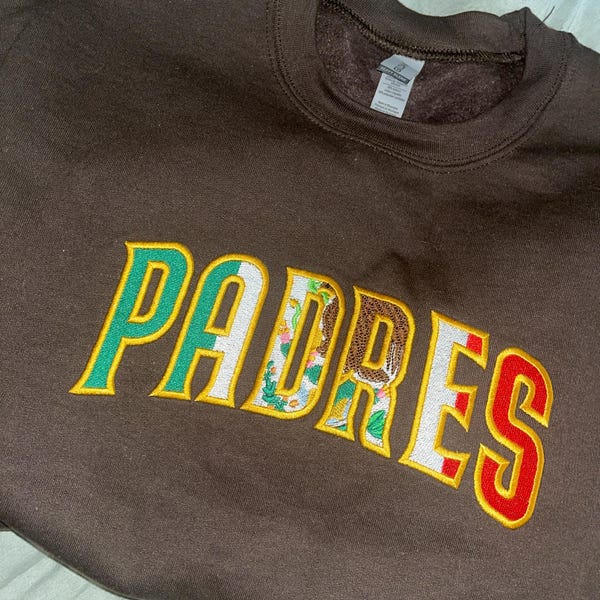 Padres Mexico Flag Baseball Embroidered Crewneck Hoodie | San Diego ...