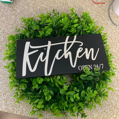 Kitchen Open 24-7 Kitchen Decor Decor Farmhouse Sign - Etsy