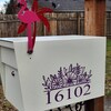 Flower Mailbox Decal, Personalized Mailbox Decal, Mailbox Number Decal ...