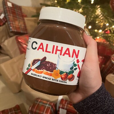 CHRISTMAS PERSONALIZED NUTELLA Labels Personalize With Name - Etsy UK