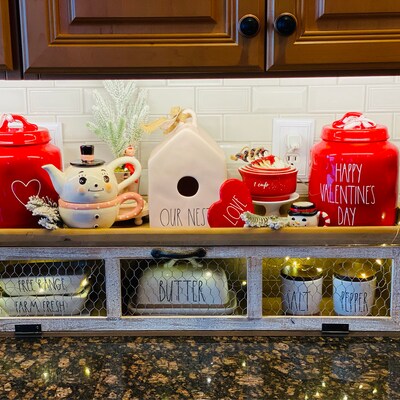 2 Pc Rae Dunn Valentine Inspired Farmhouse Heart Vinyl Decal - Etsy