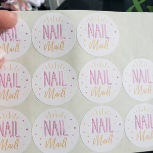 30 Pcs Pink Nail Mail Stickers Color Street Thank You Stickers ...
