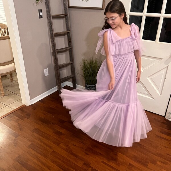 ISABELLA Bridesmaids and Junior Bridesmaids Gown. Tulle Dress in Custom ...