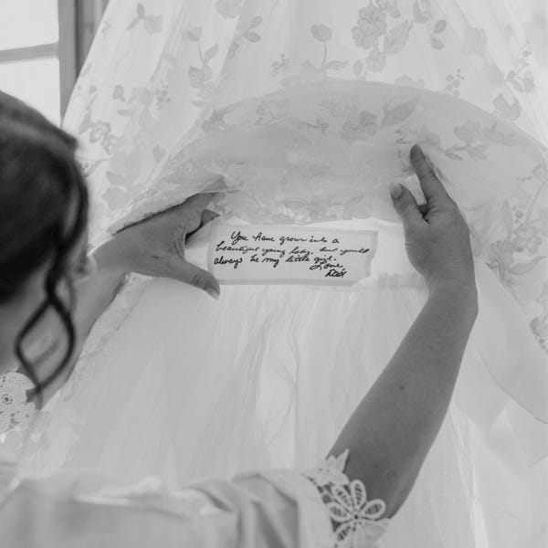 Personalized Wedding Dress Label Embroidered With Your Handwriting ...