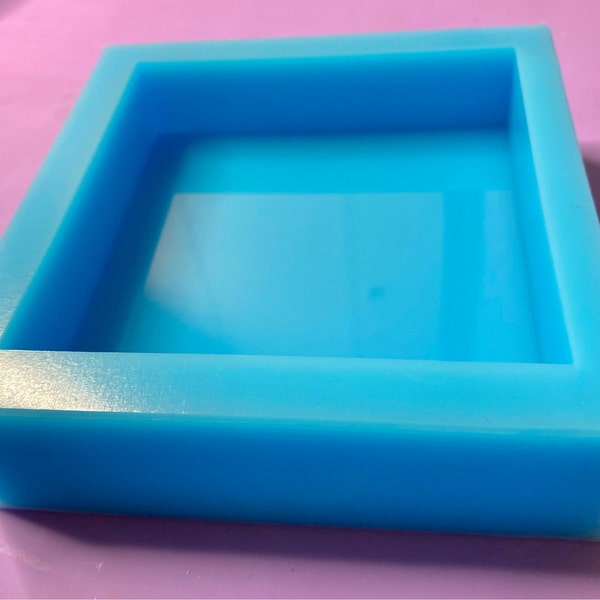 Deep Square Silicone Mold Shiny With Sharp Corners / Paperweight Square ...
