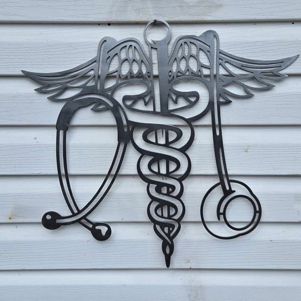 Medical Caduceus Dxf and Svg - Bad Dog Metalworks Digital Download ...