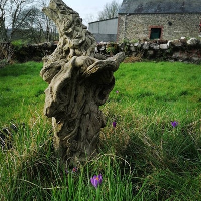 Stone Garden Tree Wizard Hand Cast Statue Ornament - Etsy UK