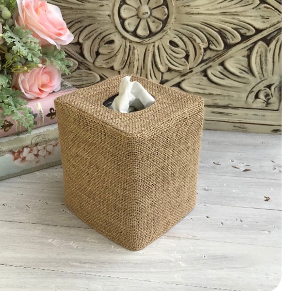 White Linen Ruffle Rectangle Tissue Box Cover - Etsy