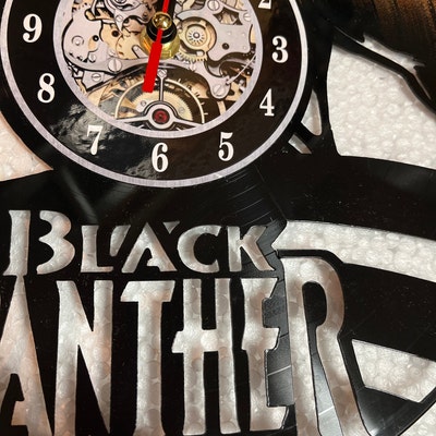 Black Panther Vinyl Record Handmade Wall Clock, Superhero Wall Art ...
