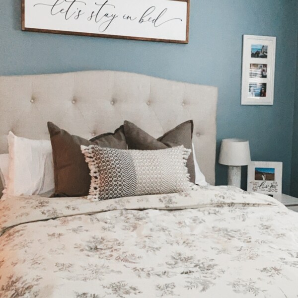 Bedroom Wall Decor Let's Stay in Bed Sign Wood Sign for Bedroom Master ...