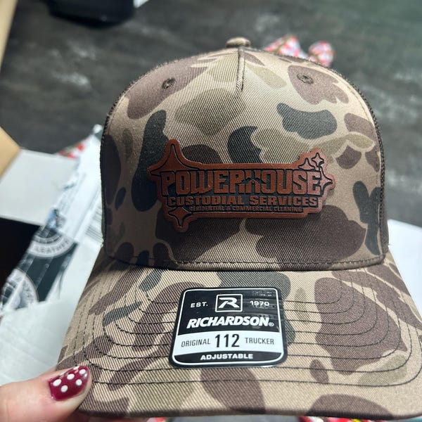 Richardson 112 PFP Custom Leather Patch Hat, Duck Camo, Printed Five ...