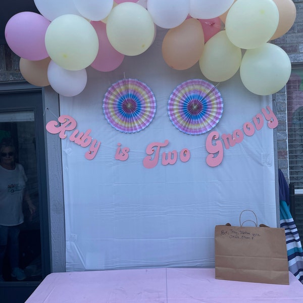 Two Groovy Birthday Banner, Woodstock Birthday Banner, Second Birthday ...