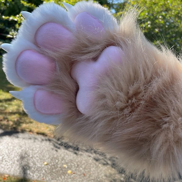 17 Colorsfursuit Furry Cat Paws With Claw, Fursuit Cat Gloves, Cosplay ...