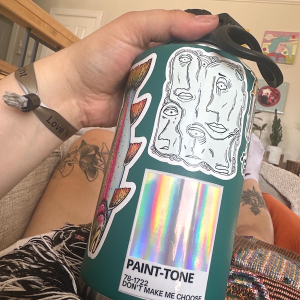 Holographic Paint-tone Tile Vinyl Sticker, Sticker for Designer, Shiny ...