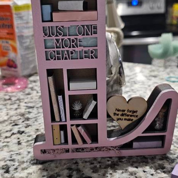 Custom Alphabet Letter Initial Book Lover Miniature Bookshelf Book Nerd ...
