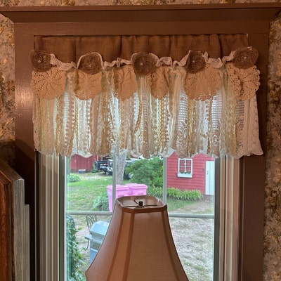 Custom Rustic Unique Beige Lace Bedroom Ivory Lace Curtain - Etsy