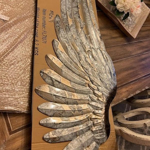 Large 43 Set of Galvanized Metal Angel Wings Pair Rustic Hanging Wall ...