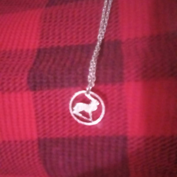 Irish Red Deer Pendant, Irish 1 Pound Coin, Cut Coin Jewelry, Irish ...
