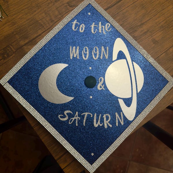 Black Glitter CARDSTOCK for Grad Cap | BLANK Template | Black Glitter ...