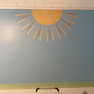 Rising Sun Wall Decal Wall Decal Abstract Wall Sticker, Scandinavian ...