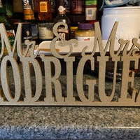 Custom Wedding Name Sign, Mr and Mrs Sign, Personalized Wedding Name ...