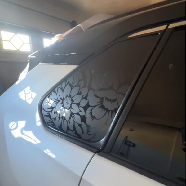 Fits 2019-2025 Toyota RAV4 Rear Side Window Floral Flowers Decal ...