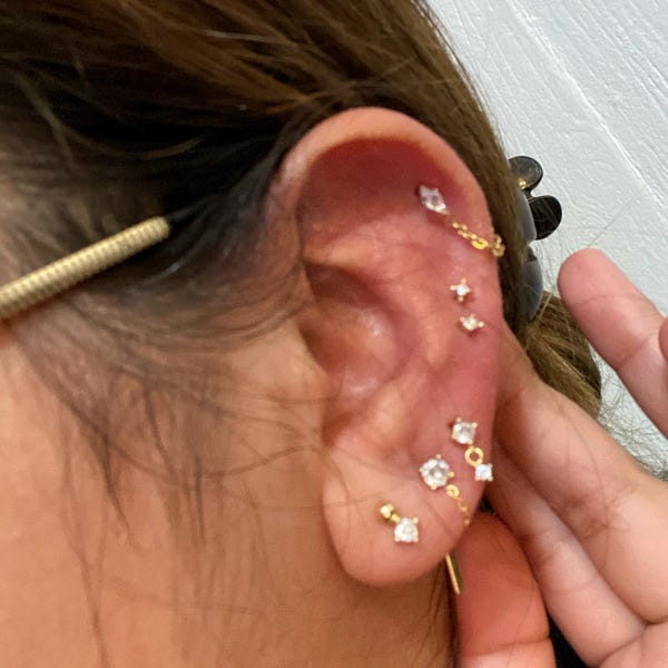 20G/18G/16G Tiny Marquise Push Pin Labret Threadless Flat Back Earring ...