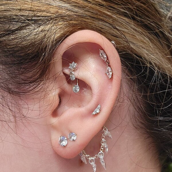 16g Implant Grand Titanium Bridge Piercing Nipple Industrial Barbells ...