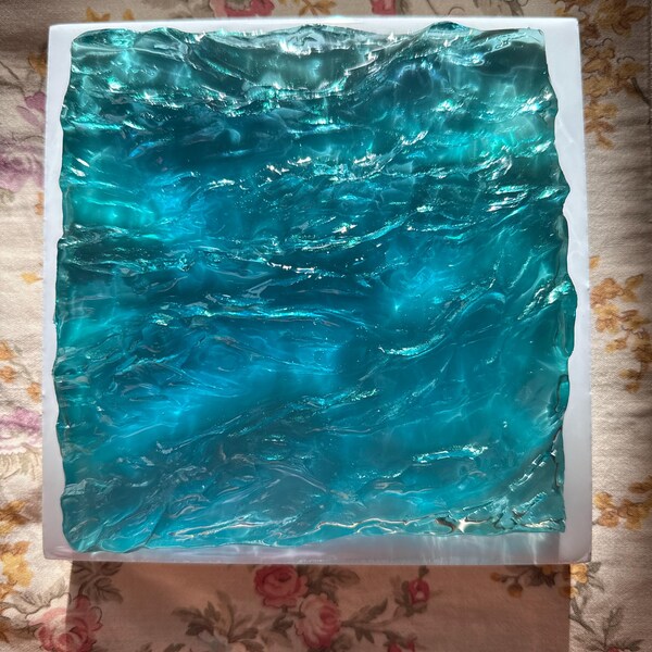 Epoxy Resin Waterscape Wall Art, Sculptural Ocean Painting, Coastal ...