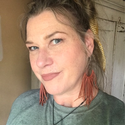 Rust Color Leather Fringe Earrings, Handmade Wire Hoops, Leather ...
