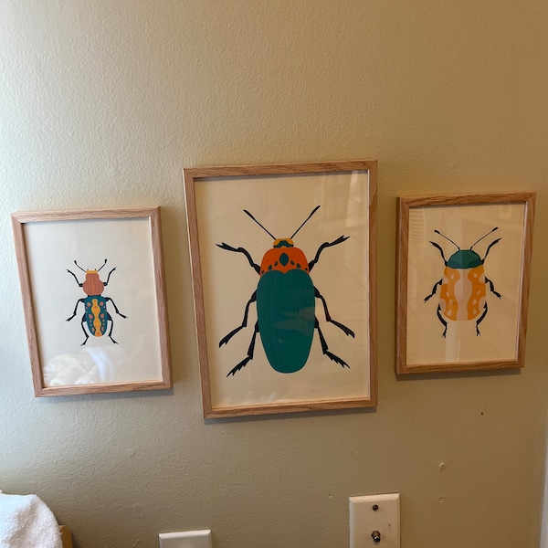 Love Bug Beetle Illustration Mini Print (A6) Postcard, Valentines ...